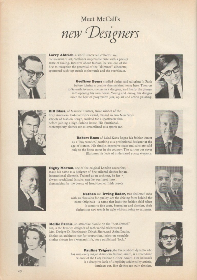 Mad Men Era 8: McCall’s New York Designers – PatternVault